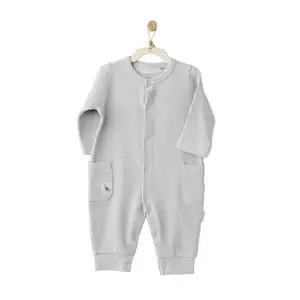 ANDY WAWA Ribbed Giraffe Pocket Romper