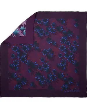 LORDS OF HARLECH Sofia Silk Scarf - Rambla Floral Plum