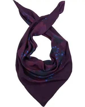 LORDS OF HARLECH Sofia Silk Scarf - Rambla Floral Plum