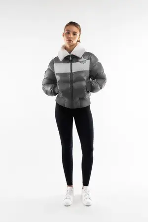 MALIBU SKI CLUB Apres Slick Bomber Jacket - Grey
