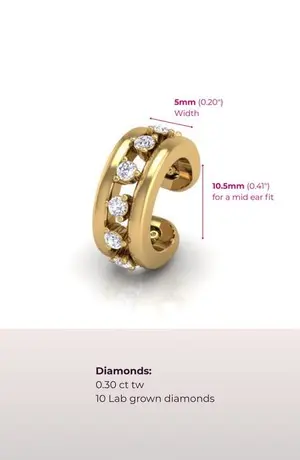 SEED2STONE Sleek Wave Diamond Ear Cuff