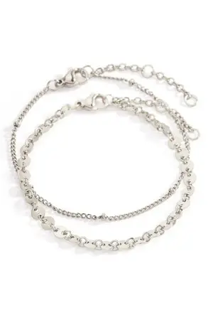 MINT & LILY Poppy Stacking Bracelet Set - Silver