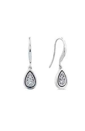 SEED2STONE Perfect-Pear Diamond Drop Earrings Silver