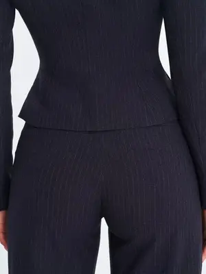 MISS CIRCLE NEW YORK High-waisted Striped Straight Leg Pant