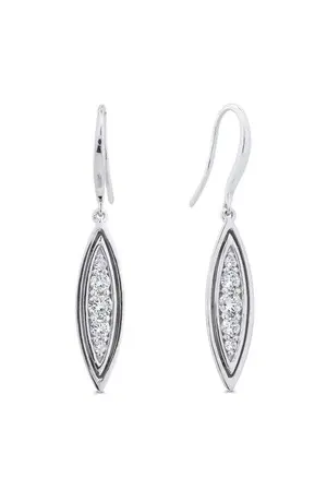 SEED2STONE Deco Diamond Drop Earrings - Silver