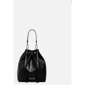 SILVER & RILEY Madison Drawstring Leather Bucket Bag