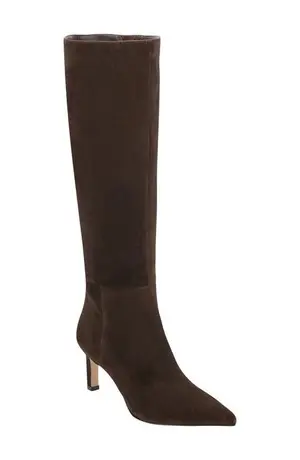 Marc Fisher Eva Pointed Toe Knee High Boots - Dark Brown