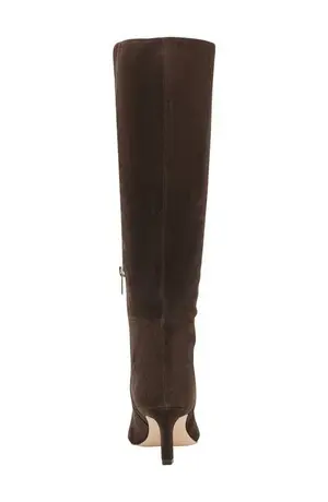 Marc Fisher Eva Pointed Toe Knee High Boots - Dark Brown