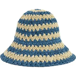 LOST PATTERN Linea Packable Straw Hat - Blue