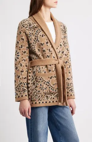 The Great. Bandana Shawl Collar Cardigan