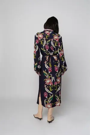 RAISHMA Remy Printed Midi Shirt Dress