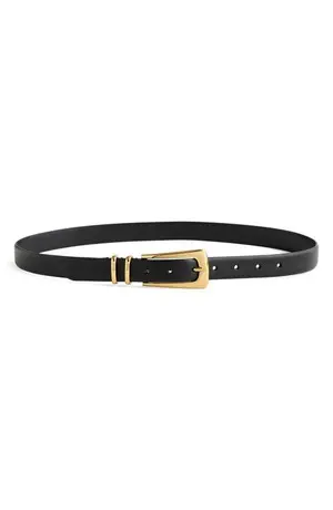 Madewell Elongated Buckle Leather Belt - True Black