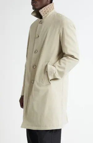 Herno Water Resistant Cotton Stretch Twill Topcoat