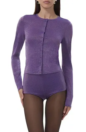 AFRM Linda Metallic Cardigan - Deep Violet
