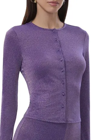 AFRM Linda Metallic Cardigan - Deep Violet