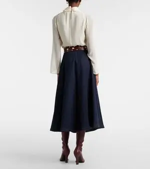 Altuzarra Varda Denim Midi Skirt - Blue