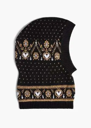 Khaite Caspian Balaclava - Black / Camel Multi