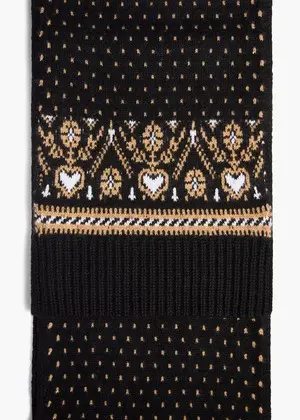 Khaite Lucrene Scarf - Black / Camel Multi