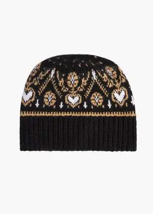 Khaite Avers Beanie - Black / Camel Multi