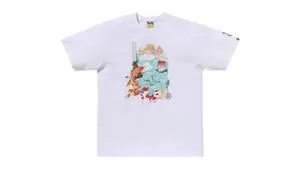 A BATHING APE X Ukiyoe Ape Head 4 Tee Shirt - White