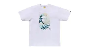 A BATHING APE X Ukiyoe Ape Head 1 Tee Shirt - White