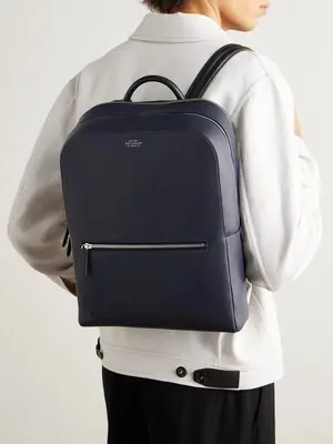 Smythson Ludlow Full-grain Leather Backpack - Blue