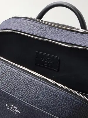 Smythson Ludlow Full-grain Leather Backpack - Blue