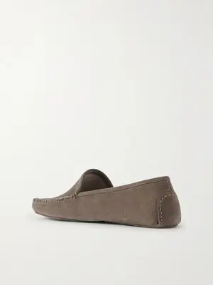 Thom Sweeney Cashmere-lined Suede Slippers - Brown