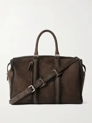 Officine Creative Quentin 009 Airbrushed Suede Weekend Bag - Brown