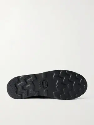 Needles Logo-debossed Leather Boots - Black