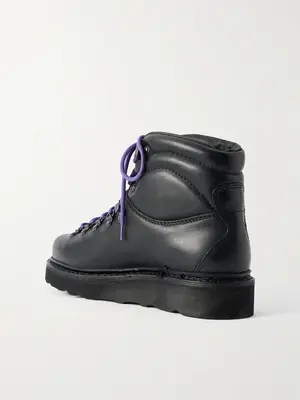 Needles Logo-debossed Leather Boots - Black