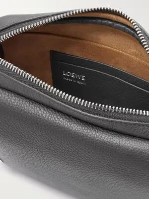 Loewe Pebble Full-grain Leather Messenger Bag - Gray