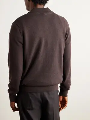 Mr P. Cashmere Polo Sweater - Brown