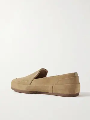 Mulo Fleece-lined Suede Loafers - Neutrals