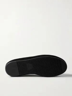 Mulo Shearling-lined Suede Loafers - Black