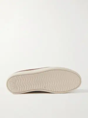 Mulo Leather-trimmed Suede Slip-on Sneakers - Brown