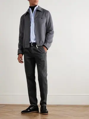 SLOWEAR Incotex Blue Division Straight-leg Twill Trousers - Black