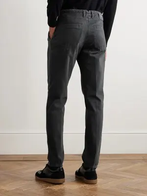 SLOWEAR Incotex Blue Division Straight-leg Twill Trousers - Black
