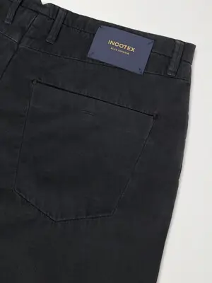 SLOWEAR Incotex Blue Division Straight-leg Twill Trousers - Black