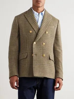 SLOWEAR Incotex Prince Of Wales Checked Wool Blazer