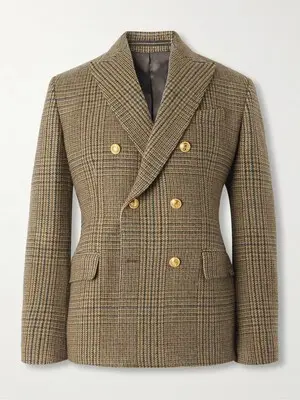 SLOWEAR Incotex Prince Of Wales Checked Wool Blazer - Brown