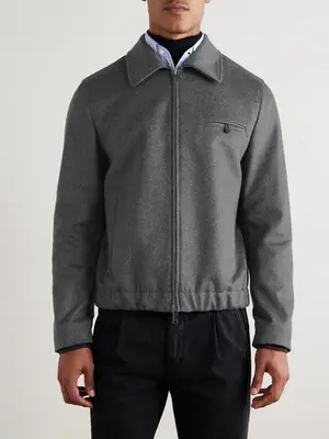 SLOWEAR Incotex Montedoro Brushed Wool-blend Bomber Jacket