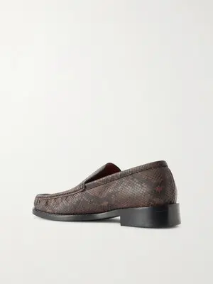 Acne Studios Boafer Python-effect Leather Loafers