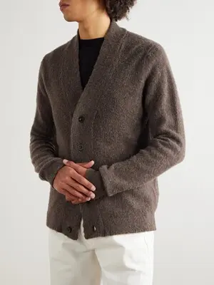 Boglioli Brushed Virgin Wool And Cashmere-blend Cardigan
