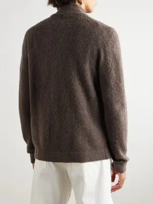 Boglioli Brushed Virgin Wool And Cashmere-blend Cardigan