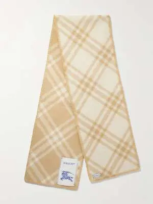 Burberry Checked Wool-fleece Scarf - Beige