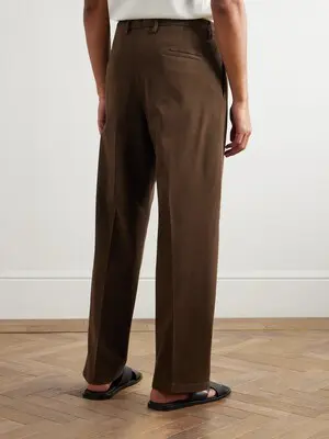 Boglioli Straight-leg Cotton-blend Twill Trousers - Brown