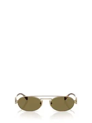 Miu Miu Oval Sunglasses - Brass Gold