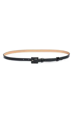 Carolina Herrera Skinny Patent Leather Belt - Black