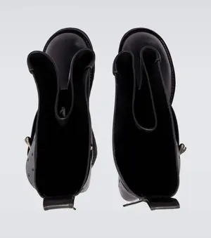 Balenciaga Leather Buckled Boots - Black